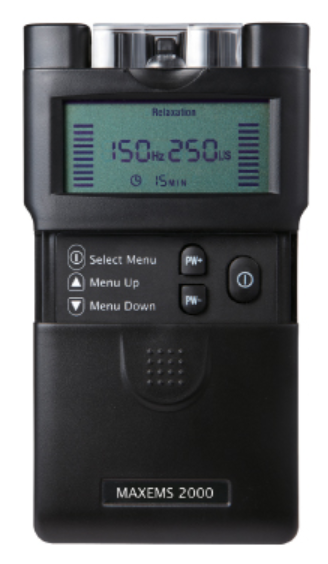 Digital EMS (Electrical Muscle Stimulator) unit, dual channel w/hard c ...
