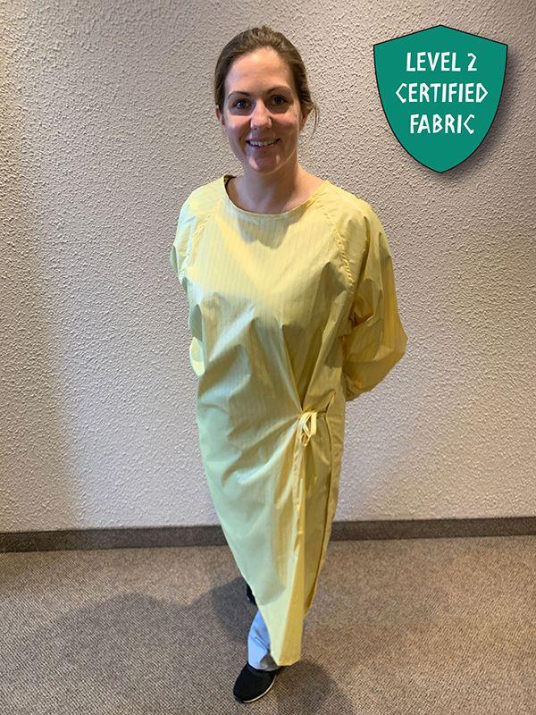 Reusable Isolation Gown, Wraparound, Level II Certified Fabric — Rehab ...